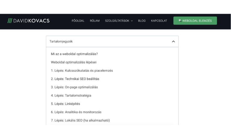 10 SEO beállítás WordPress weboldalak számára - David Kovacs